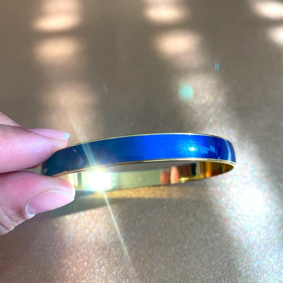 Trifari | Jewelry | Trifari Bangle Bracelet In Blue Enamel | Poshmark